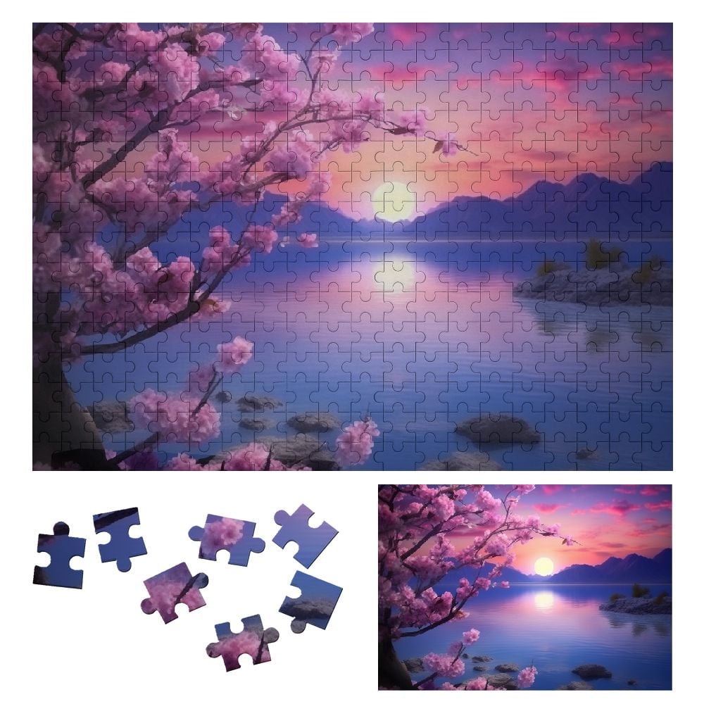 Shiartex Flowers Sunset Landscape Wooden Jigsaw Puzzle for Adults and ...