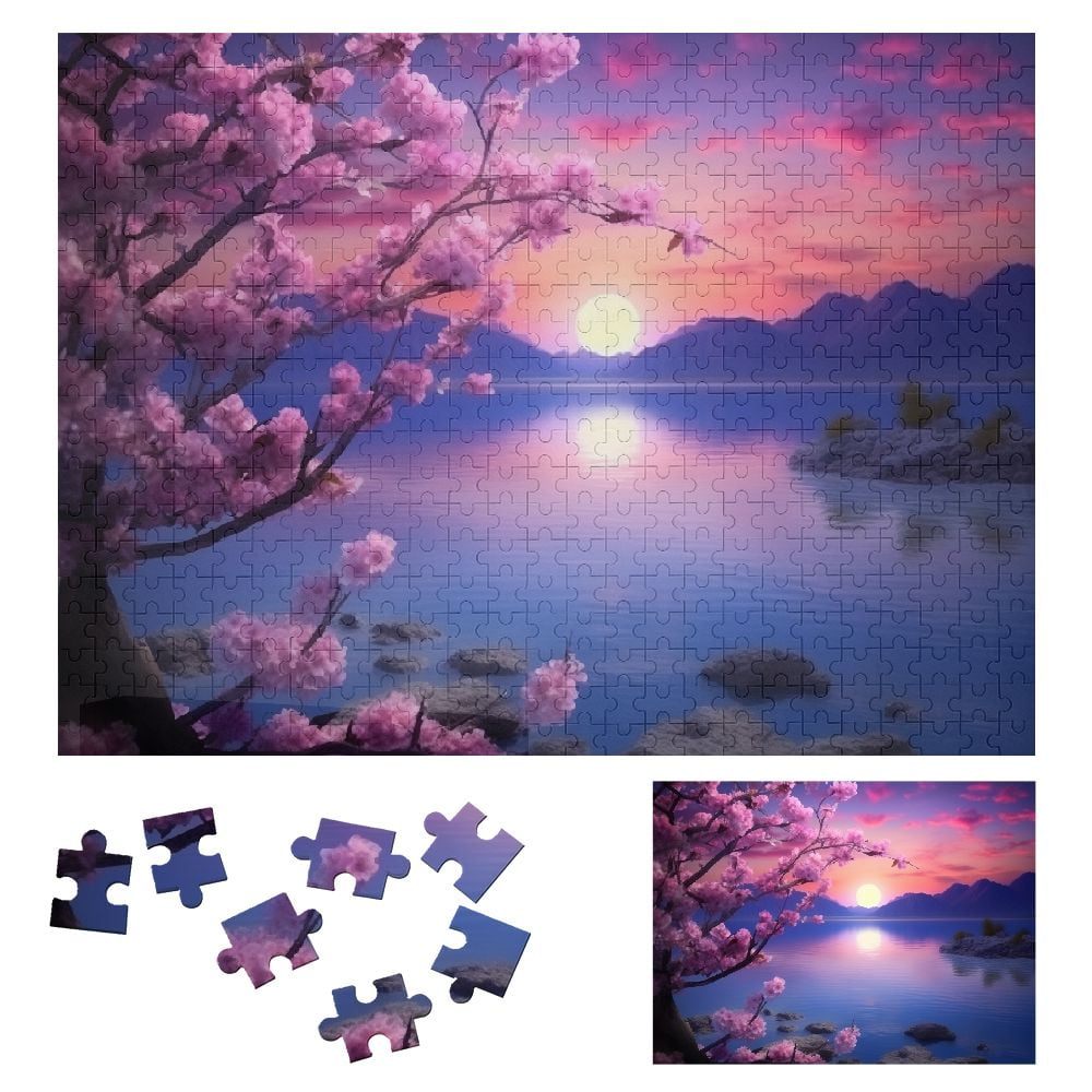 Shiartex Flowers Sunset Landscape Wooden Jigsaw Puzzle for Adults and ...