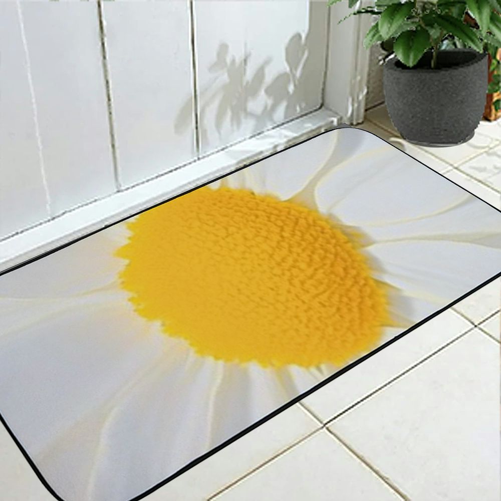 Shiartex Flowers Theme Square Indoor Outdoor Felt Floor Mat for Home ...