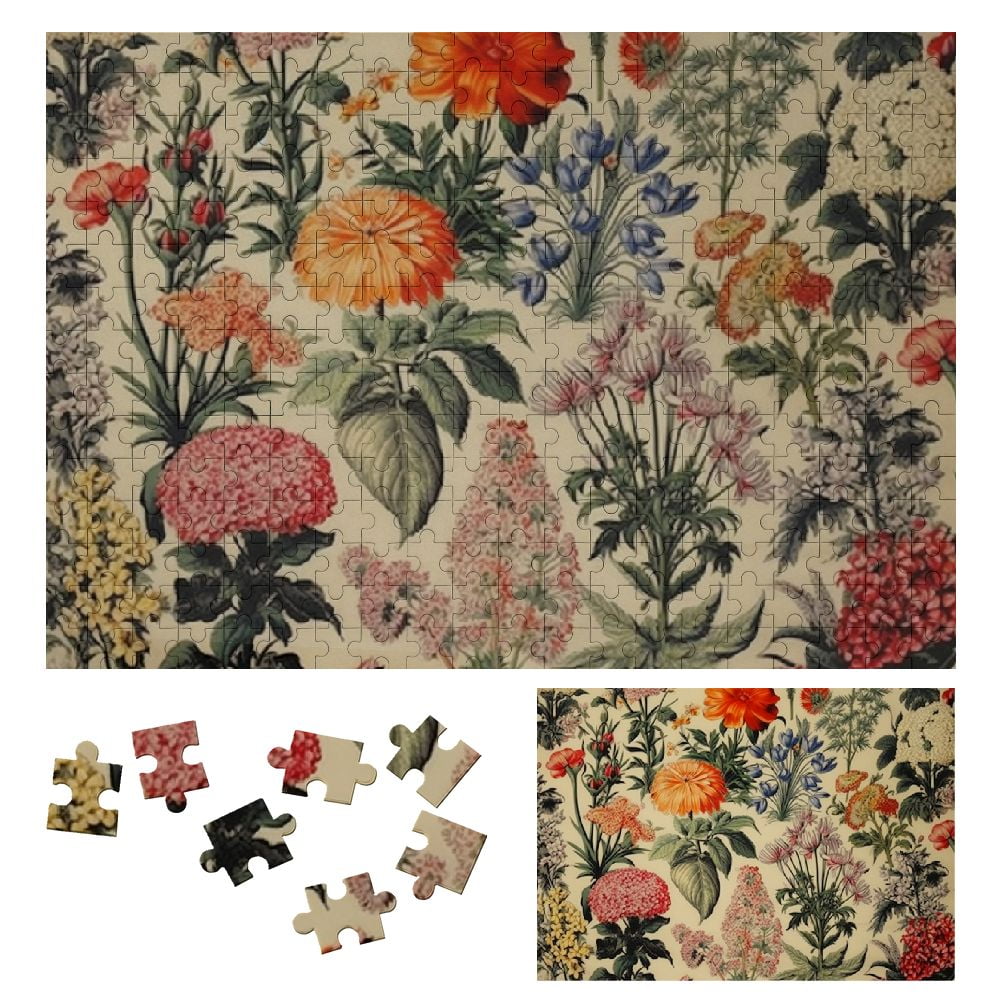 Shiartex Flowers Wooden Jigsaw Puzzle for Adults and Kids, Challenging ...