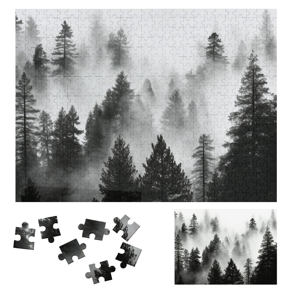 Shiartex Fog Trees Wooden Jigsaw Puzzle for Adults and Kids, Impossible ...