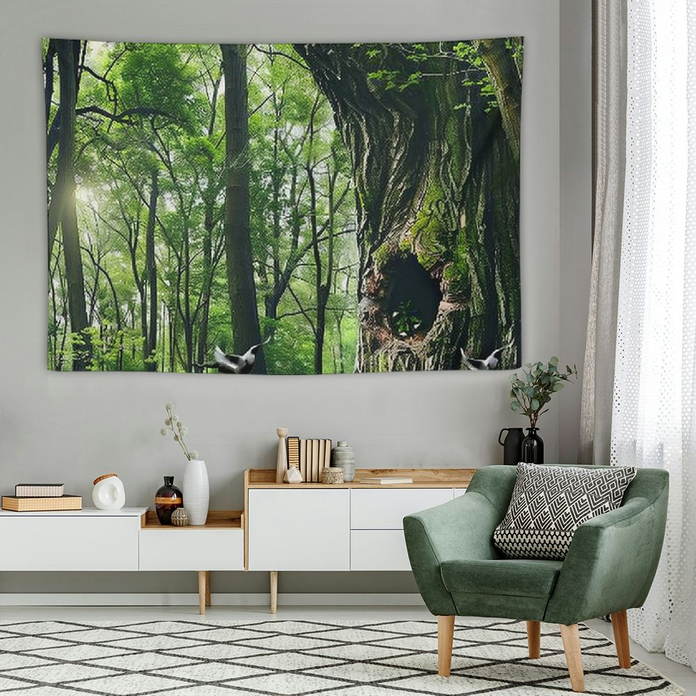 Shiartex Forest Green Tapestry for Bedroom Aesthetic Nature Scenery ...