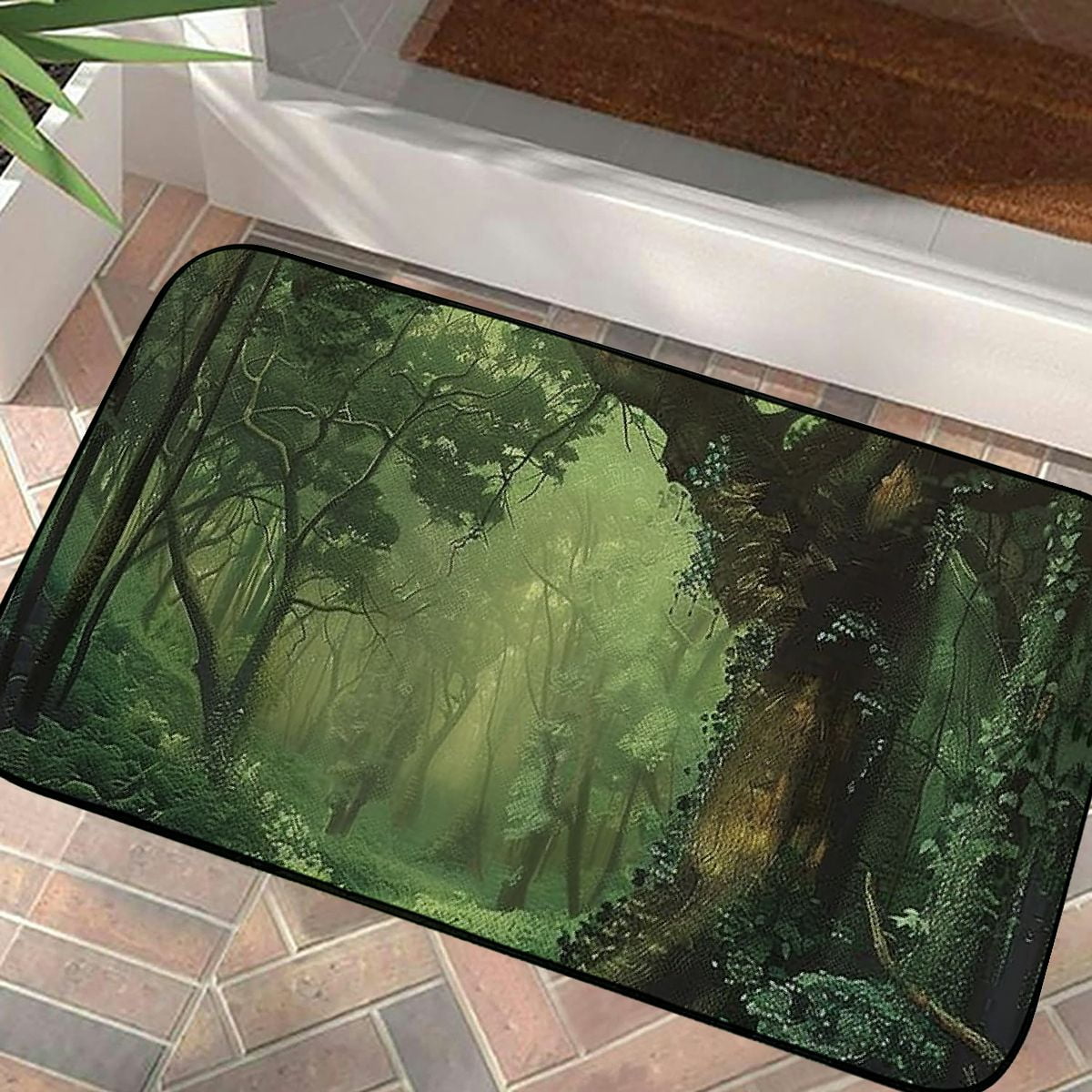 Shiartex Forest Path Trees Square Floor Mat Indoor Outdoor Felt for ...