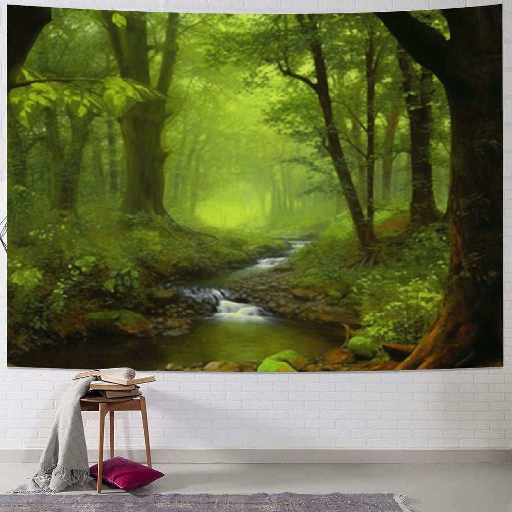 Shiartex Forest Tapestry Nature Tree Cave Tapestry Wall Hanging Misty ...