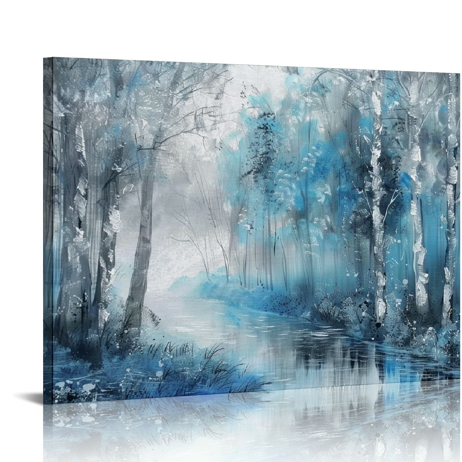 Shiartex Forest Wall Decor/Blue Canvas Prints/Botanical Plant Wall Art ...