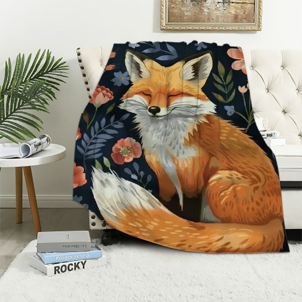 Shiartex Fox Throw Blanket - Soft, Fuzzy & Warm Flannel Blankets for ...