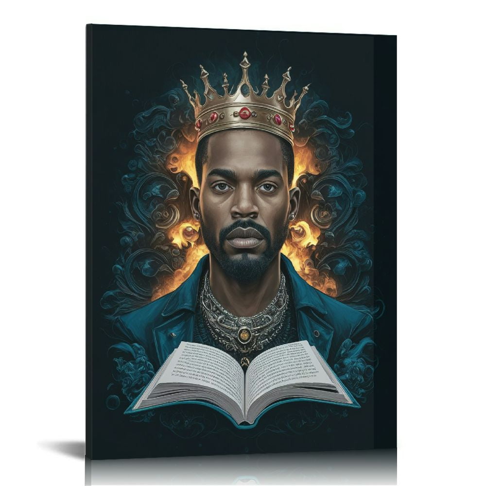 Shiartex Framed African American Wall Art Inspirational Black Man Men Portrait Wall Art Abstract ...