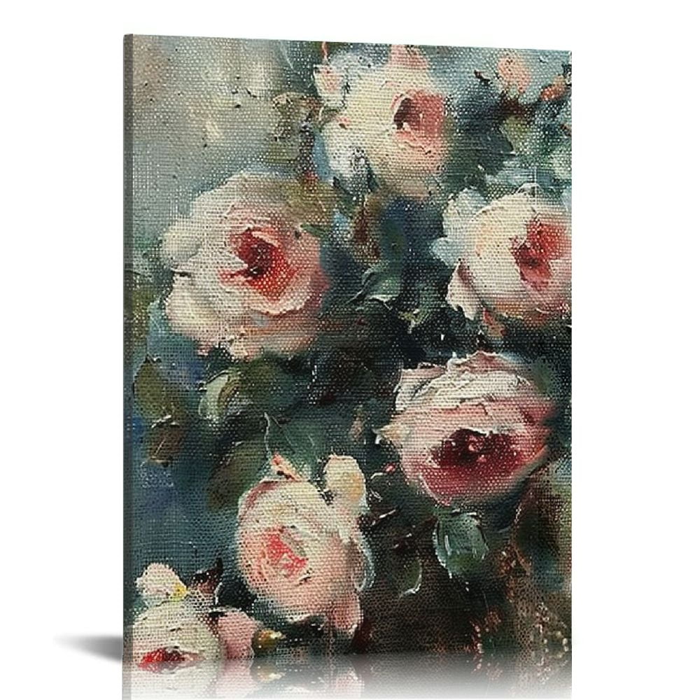 Shiartex Framed Flower Roses Vintage Wall Art Home Decor,Floral ...