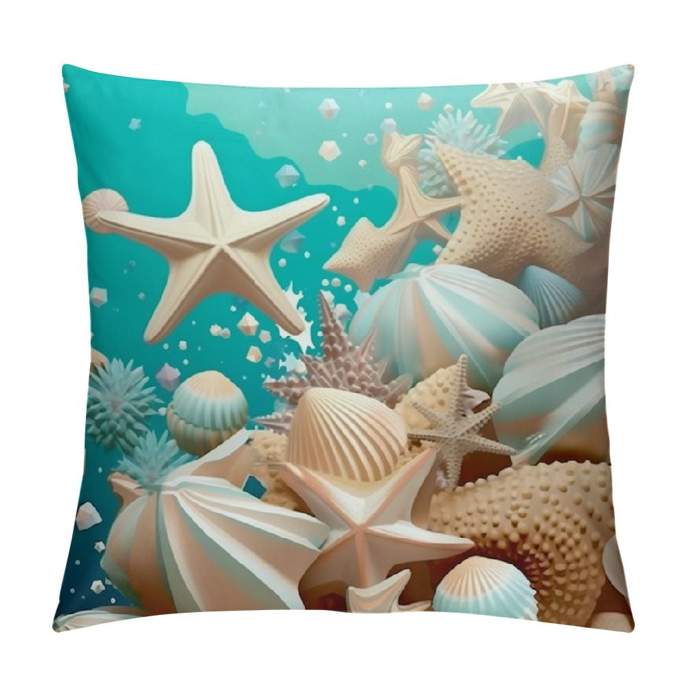 Shiartex Froth of Star Shells on The Beach，Printed Soft Decorative ...