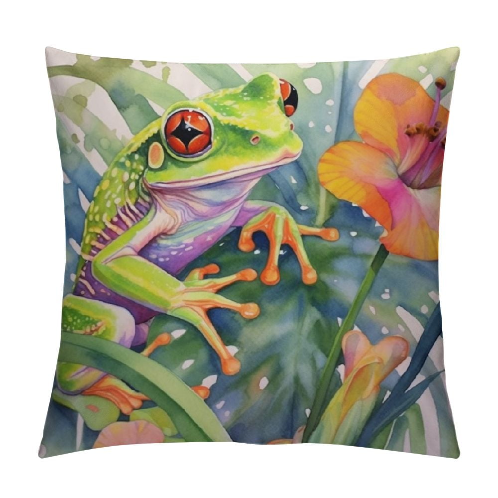 Shiartex Funny Animal Frog Home Decorative Throw Pillow Cover ...