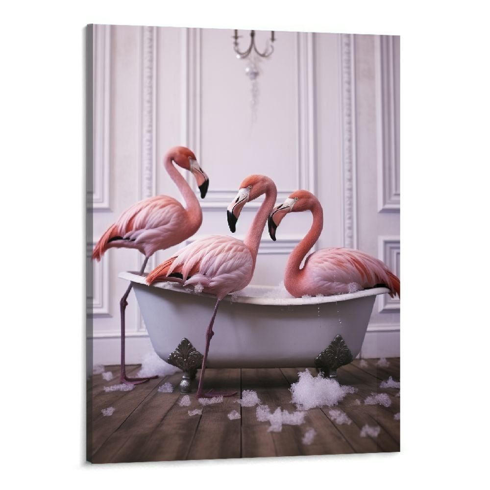 Shiartex Funny Bathroom Flamingo Wall Art- Flamingos Pink, Kids ...