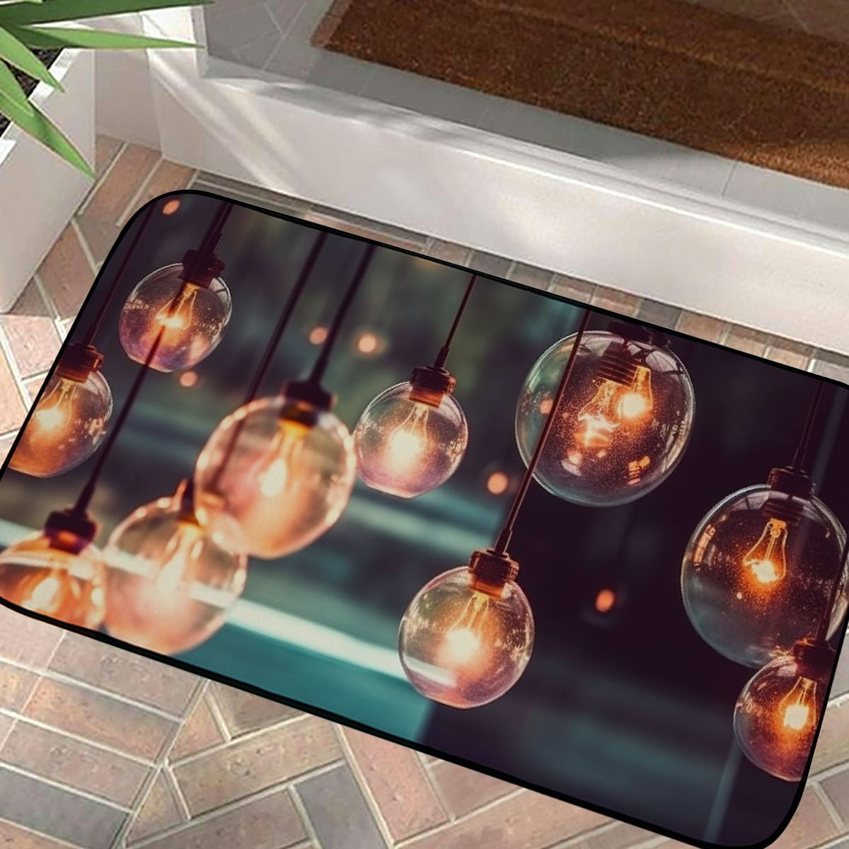Shiartex Glass Balls Lights Kitchen Square Floor Mat for Home Entrance ...
