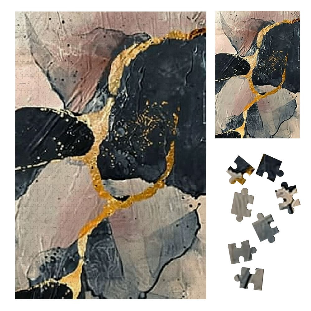 Shiartex Gold Design Black and White Wooden Jigsaw Puzzles for Family ...