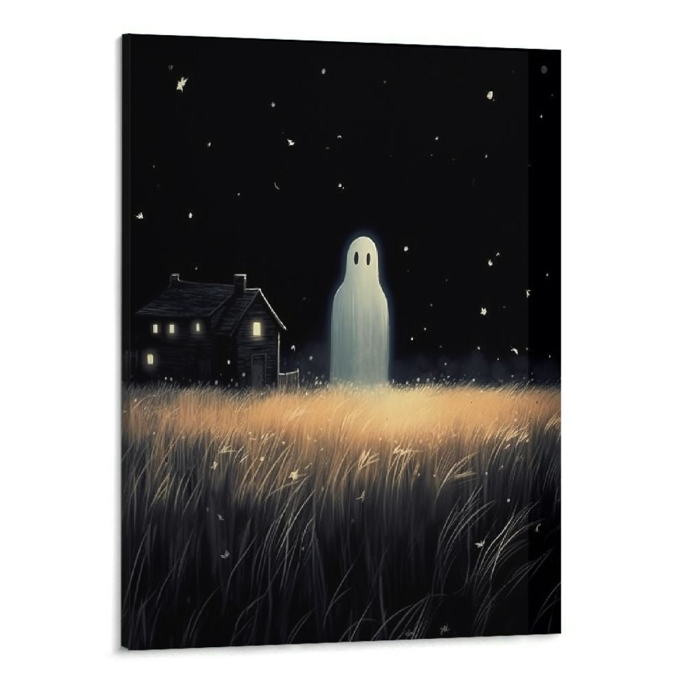 Shiartex Gothic Canvas Art Ghost In A Field Art Dark Academia Paintings ...