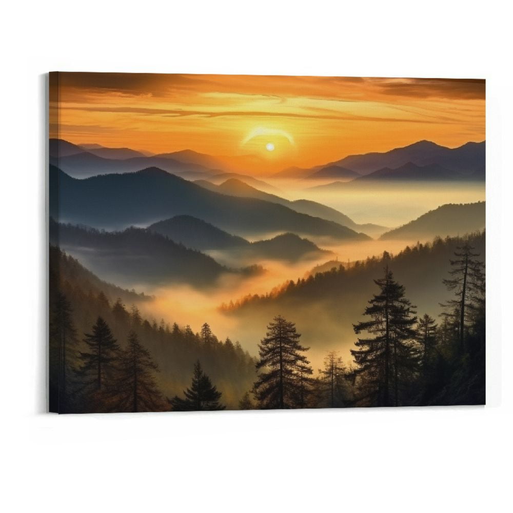 Shiartex Great Smoky Mountains National Park Sunrise Landscape Poster ...