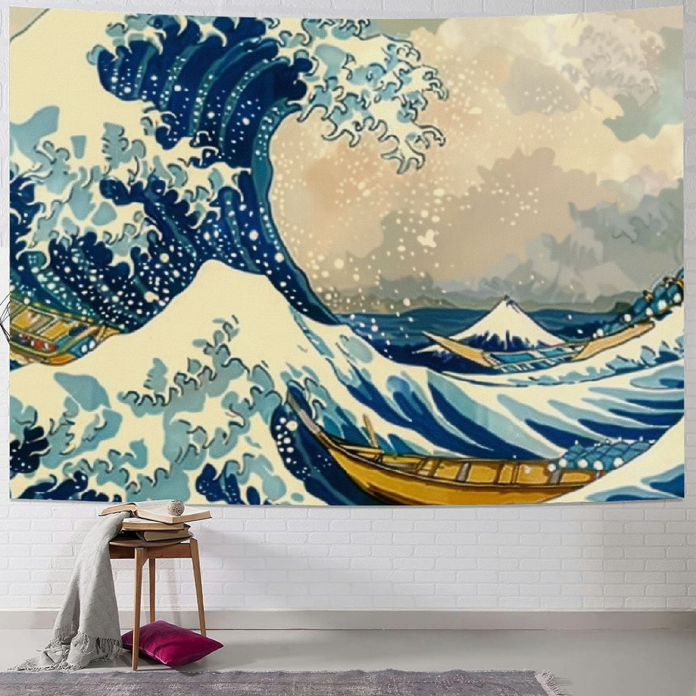 Shiartex Great Wave Tapestry Retro Japan Kanagawa Prefecture Wall ...