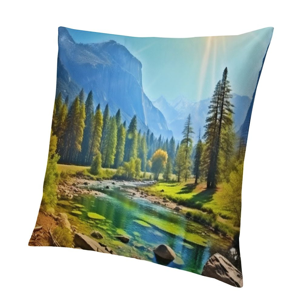 Shiartex Green Natural Merced Throw Pillow Covers,River Decorative ...