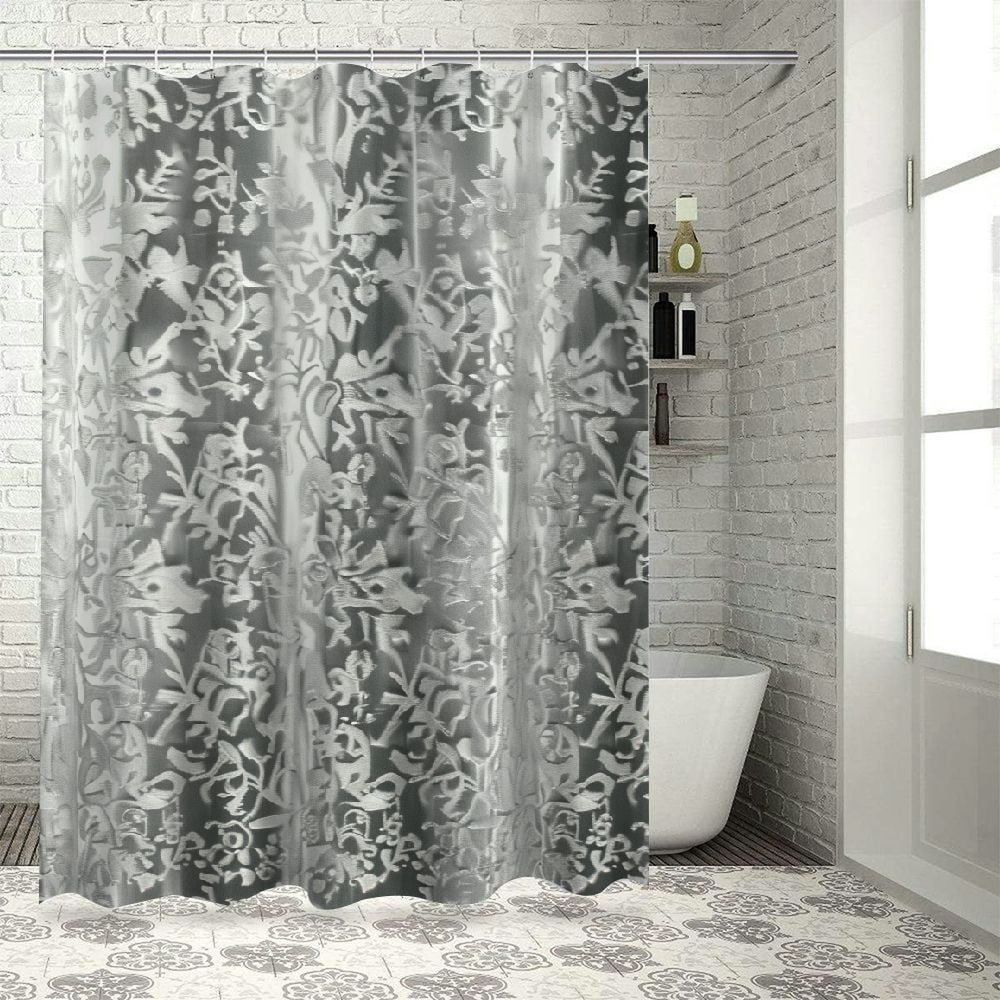 Shiartex Grey Shower Curtain, Lace Victorian Damask Antique Baroque ...