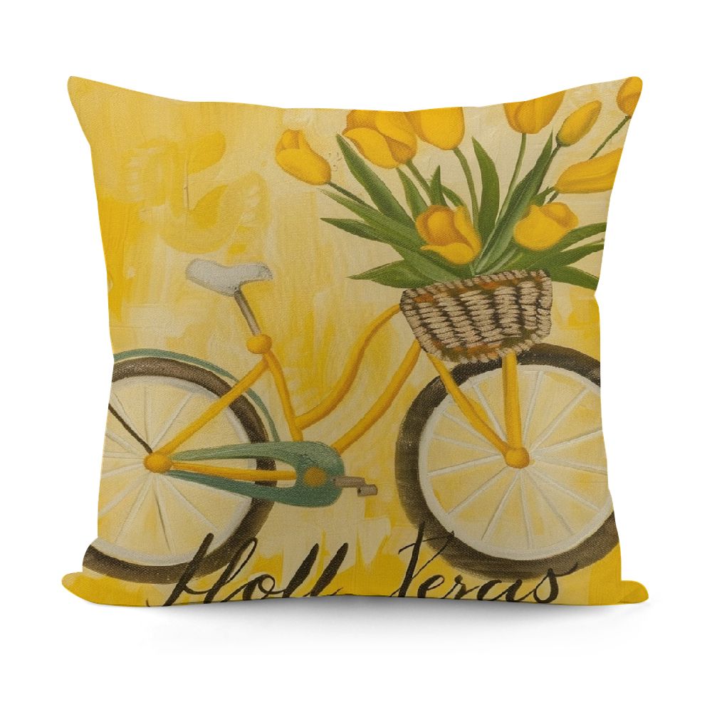 Shiartex Hello Sunshine Pillow Covers 18x18 Spring Flowers Tulip Market ...