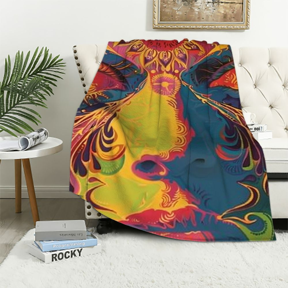 Shiartex Hippie Blanket Hippie Guitar Throw Blanket Vintage Musical ...
