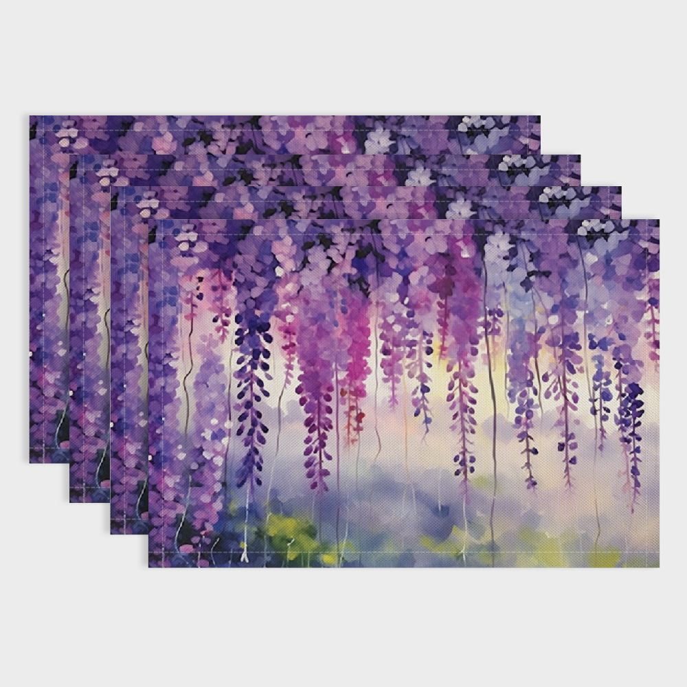 Shiartex Home Decor Canvas Artwork Abstract Violet Color Flowers ...