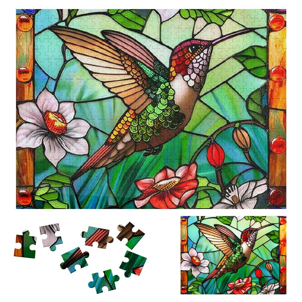 Shiartex Hummingbird Puzzles for Adults, Spring Bird Flower Impossible ...