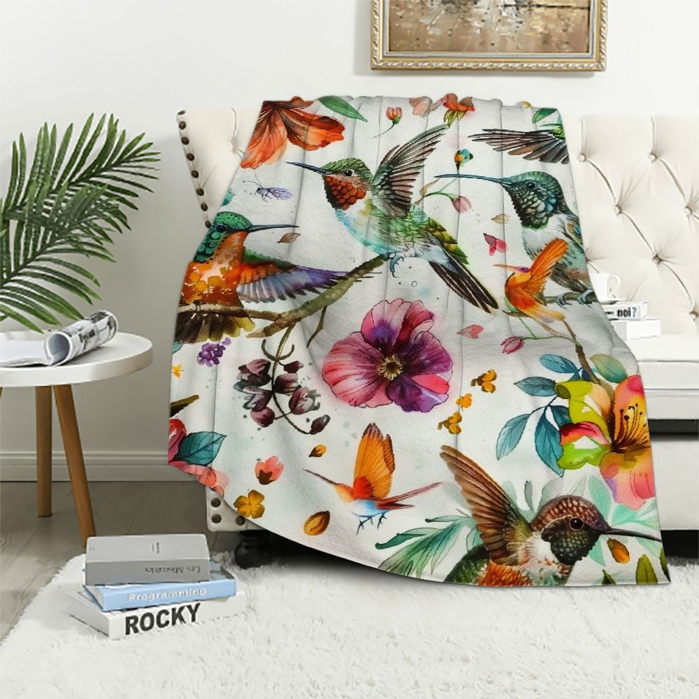 Shiartex Hummingbirds Blanket Gifts Super Soft Lightweight Flannel ...