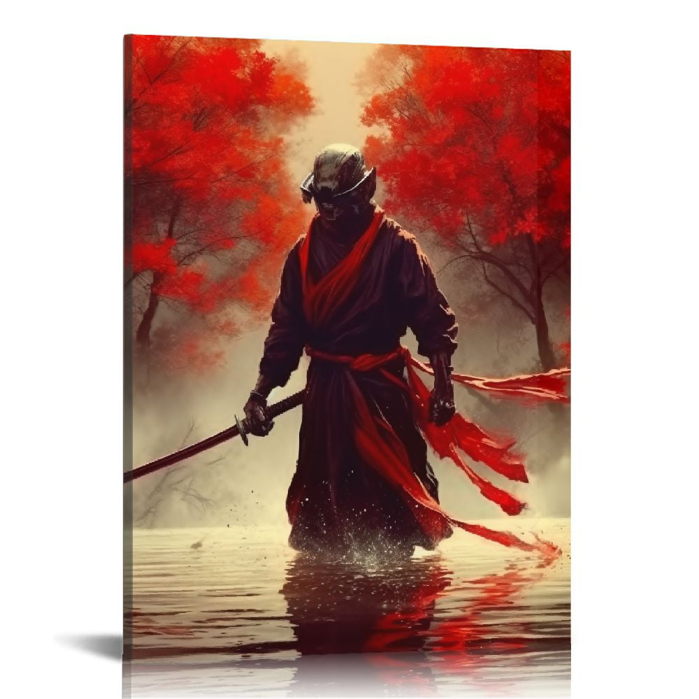Shiartex Japanese Wall Art - Japanese Armored Samurai art Painting ...