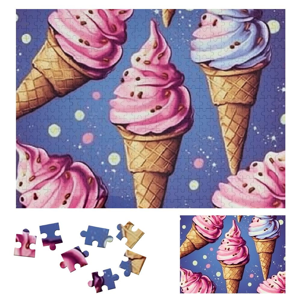 Shiartex Jigsaw Puzzle for Adults Wooden Challenging Puzzle Ice Cream ...