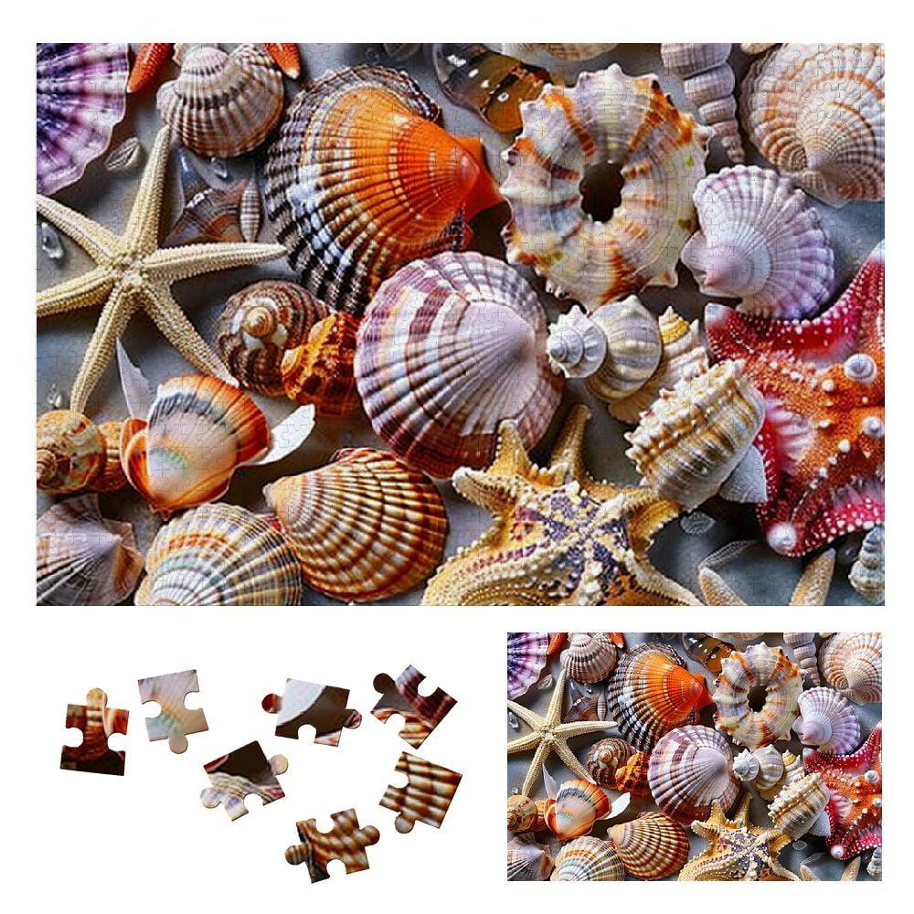 Shiartex Jigsaw Puzzles for Adults–Colorful Beach Shells Puzzle for ...