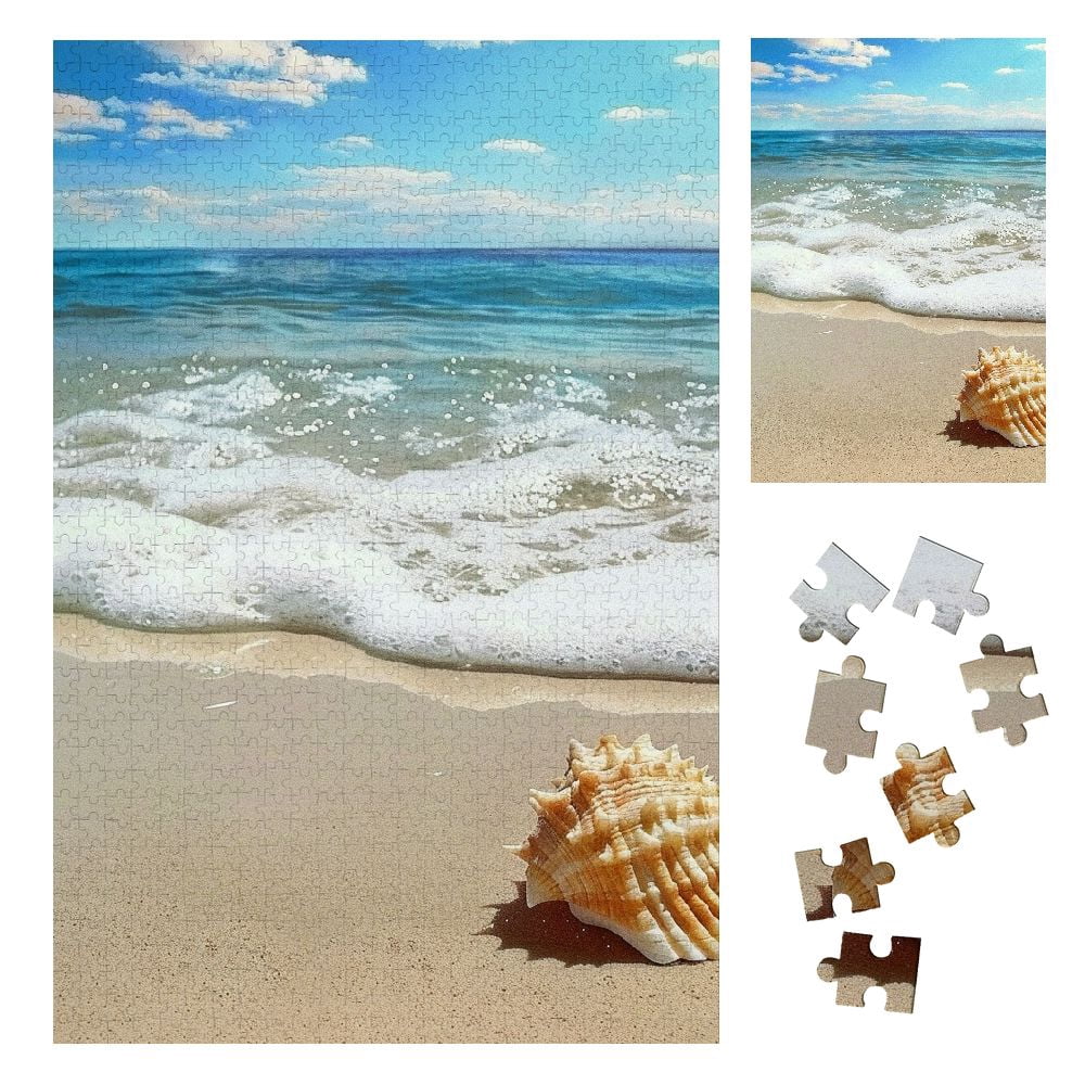 Shiartex Jigsaw Puzzles for Adults - Seashell on The Beach Beautiful ...