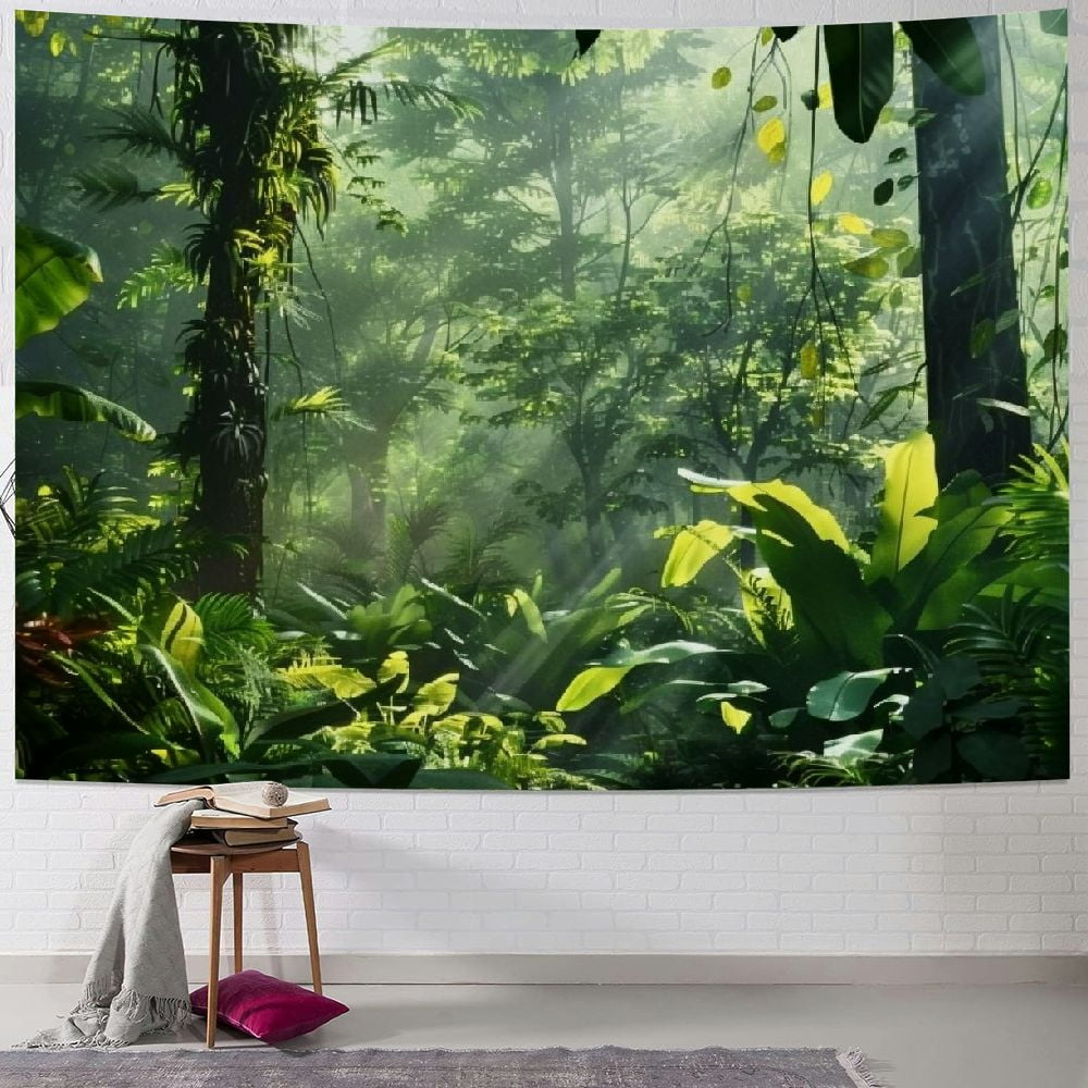 Shiartex Jungle Tapestry, Tropical Tapestry Wall Hanging Rainforest ...