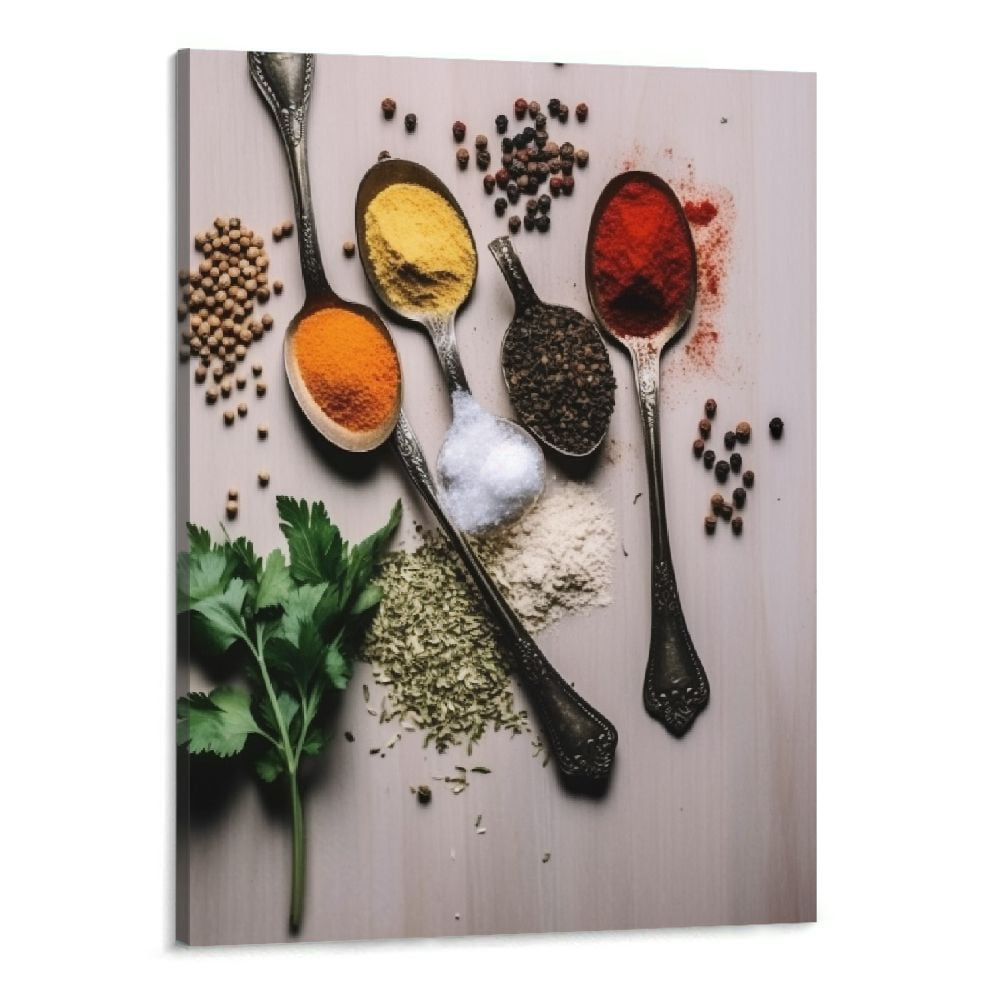 Shiartex Kitchen Spice Wall Art Canvas Painting Abstract Picture Art ...
