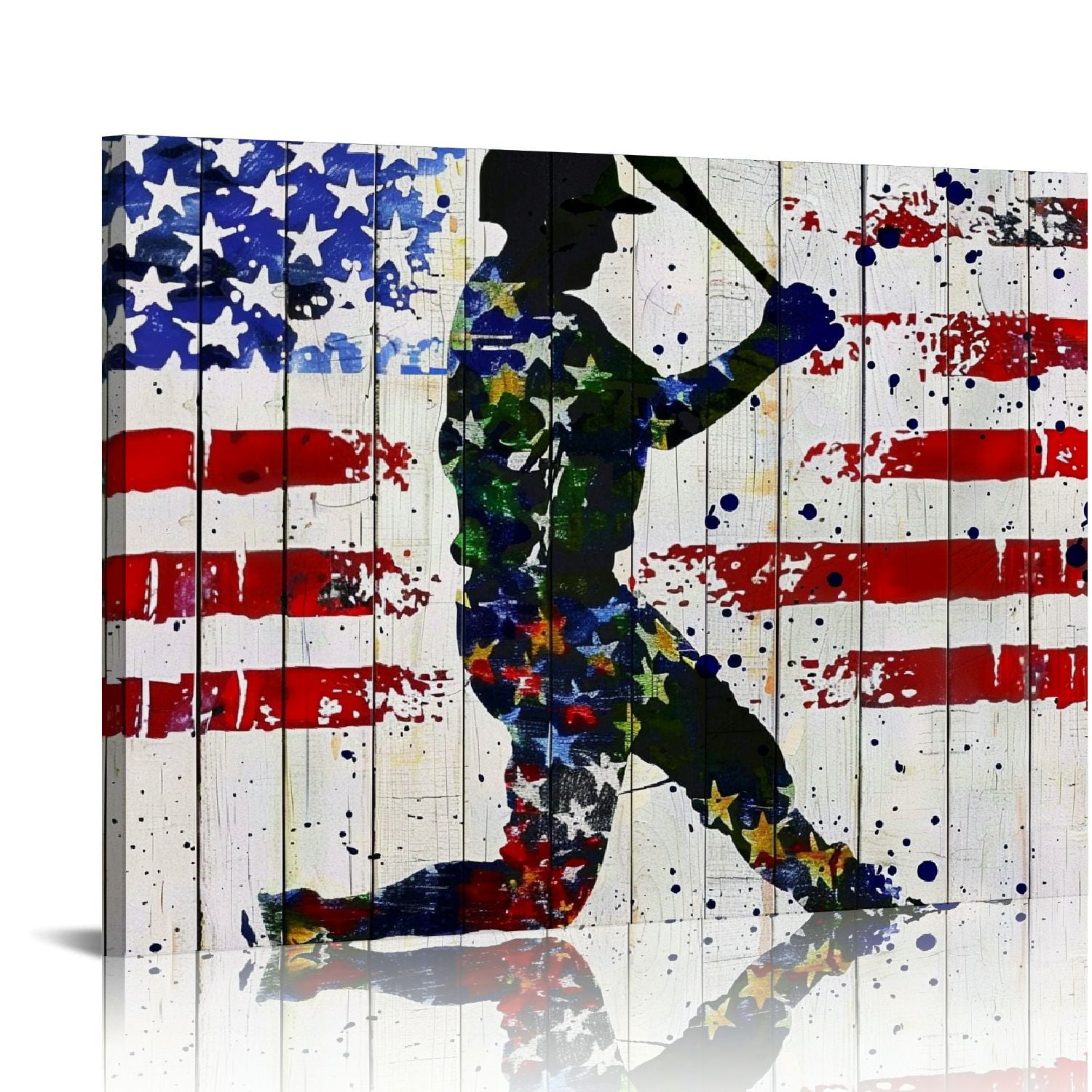 Shiartex Lacrosse Poster & Canvas, Lacrosse Player Us Flag 4Th Of July ...