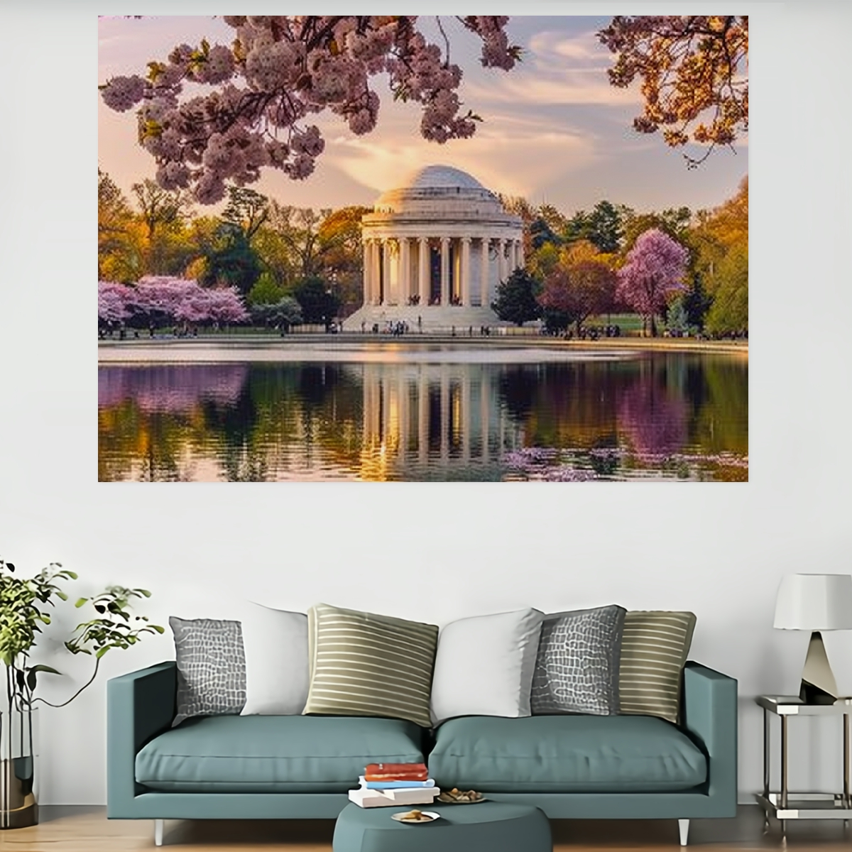 Shiartex Lake Trees Building Tapestry Wall Hanging for Home Decor ...