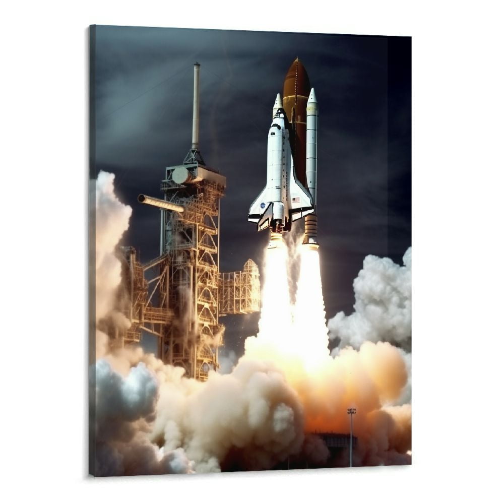 Shiartex Launch Space Shuttle Carrying Space Telescope Poster Printing ...