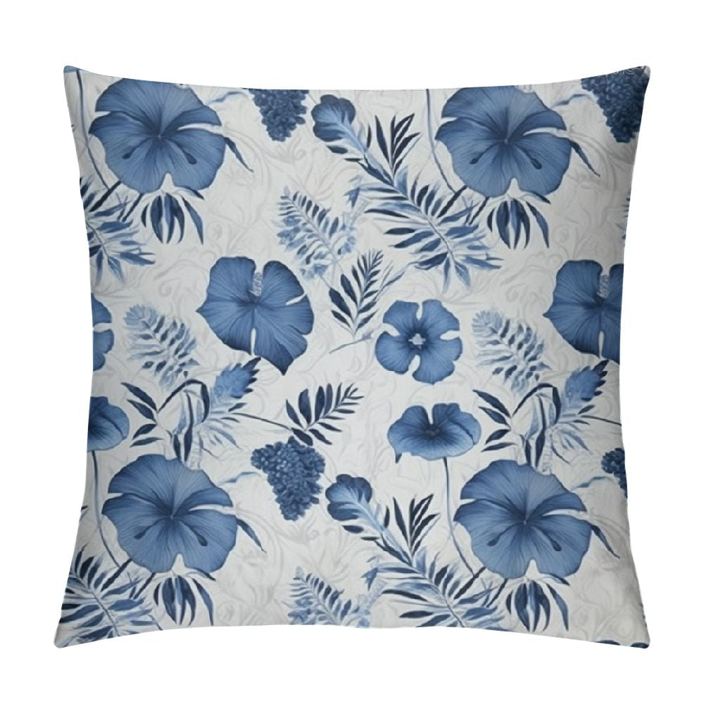 Shiartex Leaf Throw Pillow Cushion Cover, Palm and Mango Tree Branch ...
