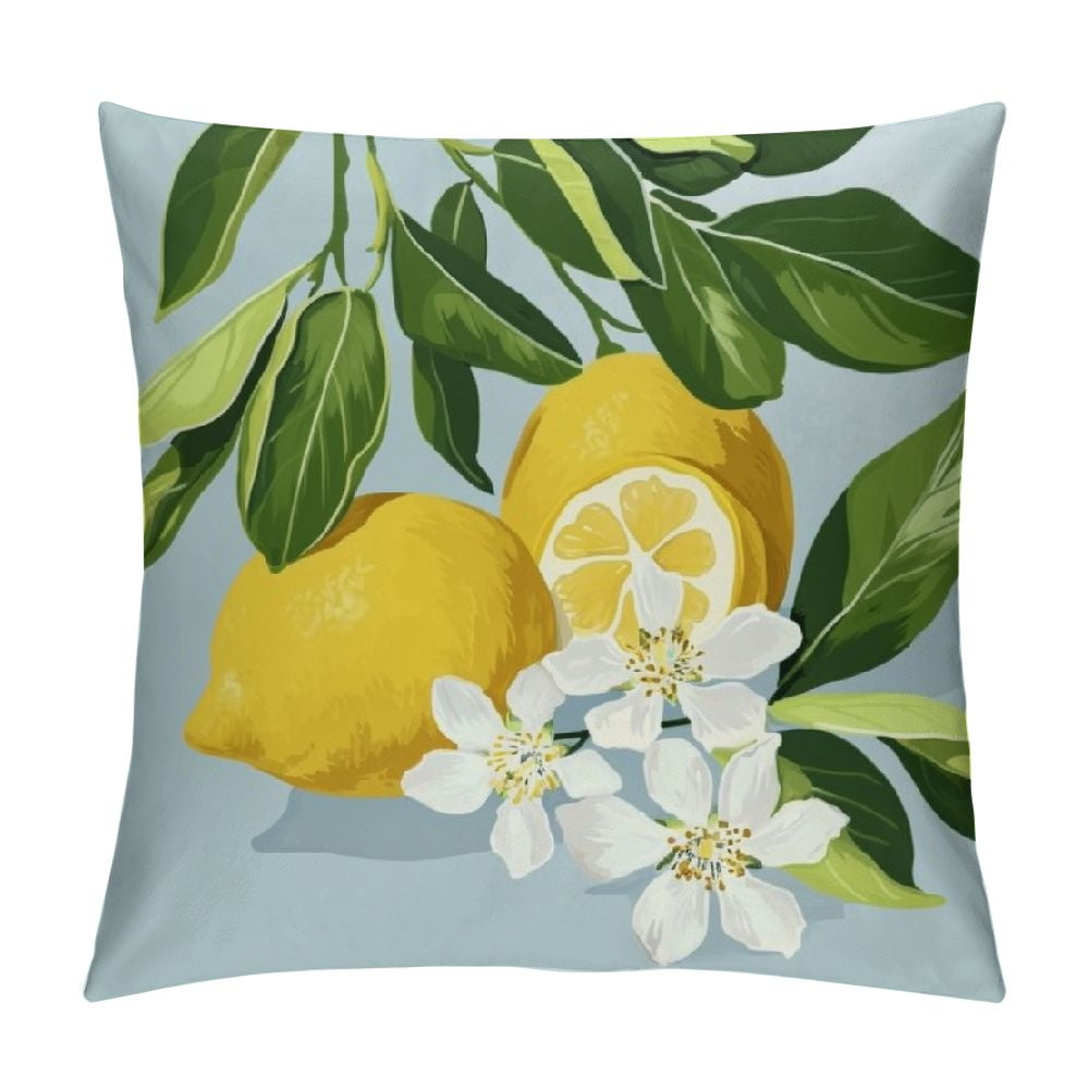 Shiartex Lemon Throw Pillow Covers Summer Fruit Farmhouse Decorative ...