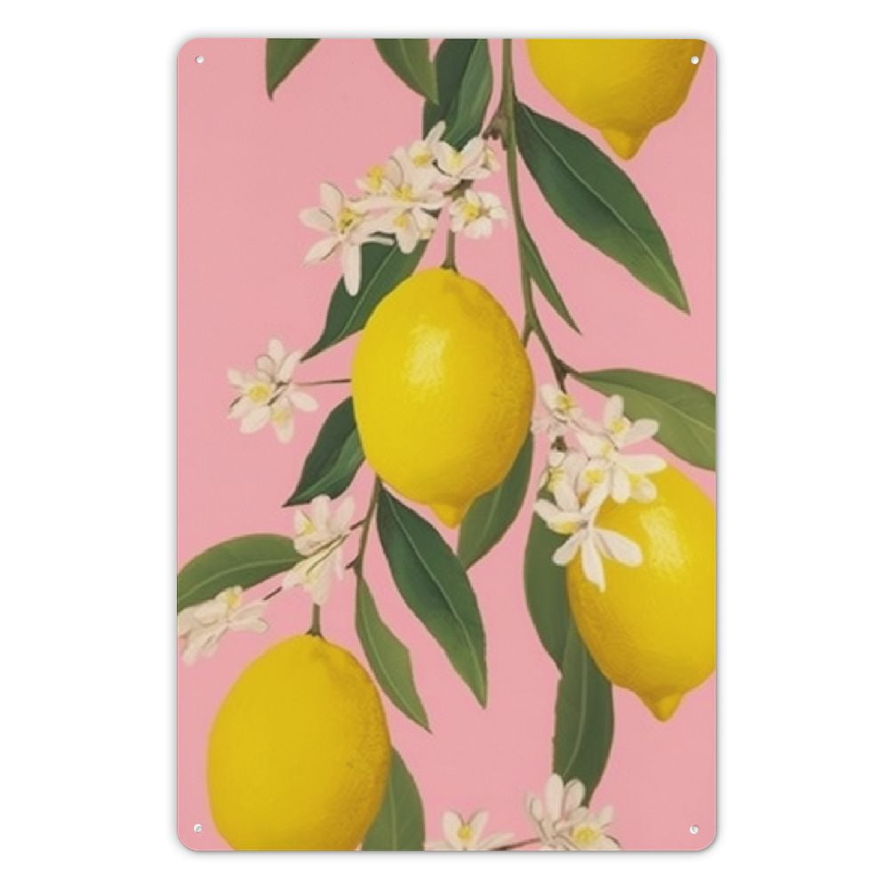 Shiartex Lemon Wall Art Positano Poster Italian Lemons Art Metal Tin ...