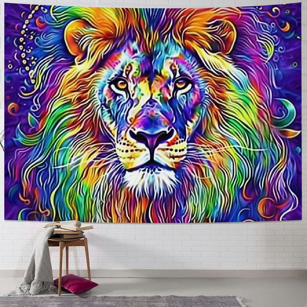 Shiartex Lion Tapestry Tapestry Wall Hanging For Bedroom Colorful ...