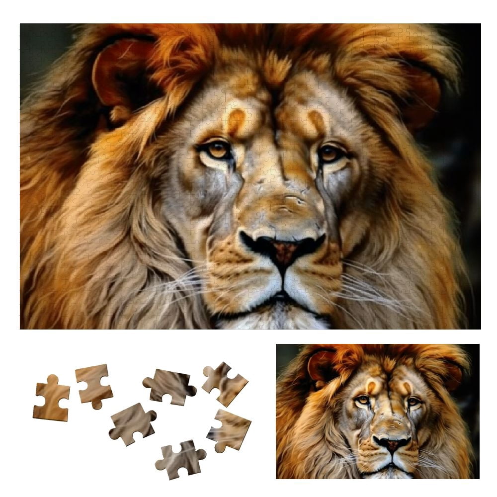 Shiartex Lion Wooden Jigsaw Puzzle for Adults | Challenging and Fun ...