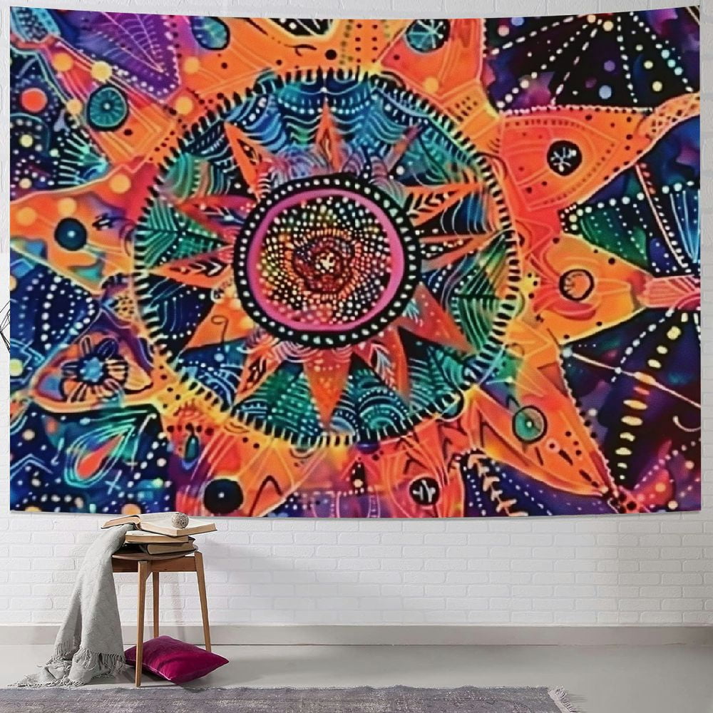 Shiartex Mandala Tapestry Trippy Flowers Boho Tapestry Wall Hanging For ...