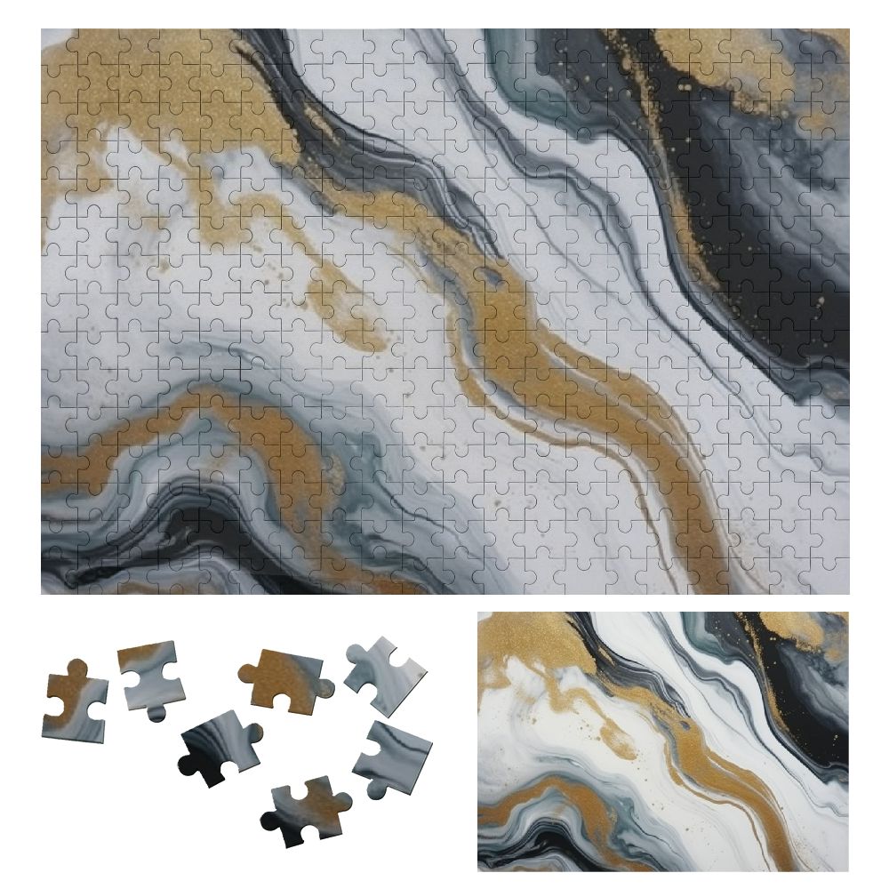 Shiartex Marble Gold Abstract Wooden Jigsaw Puzzle for Adults and Kids ...