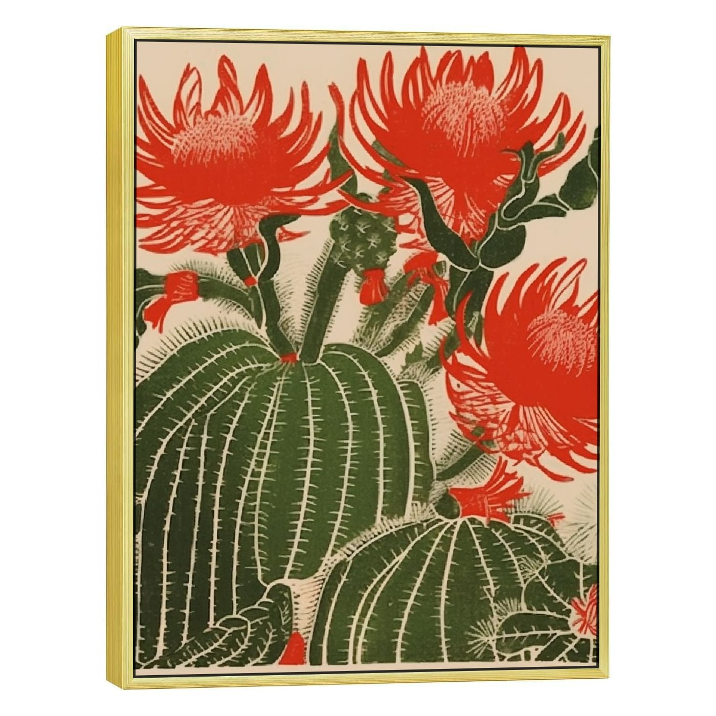 Shiartex Mexican Cactus Canvas Wall Art, Vintage Southwestern Botanical ...