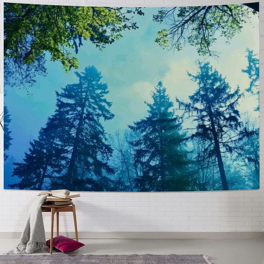 Shiartex Misty Forest Wall Decor Tapestry for Bedroom Aesthetic, Grey ...
