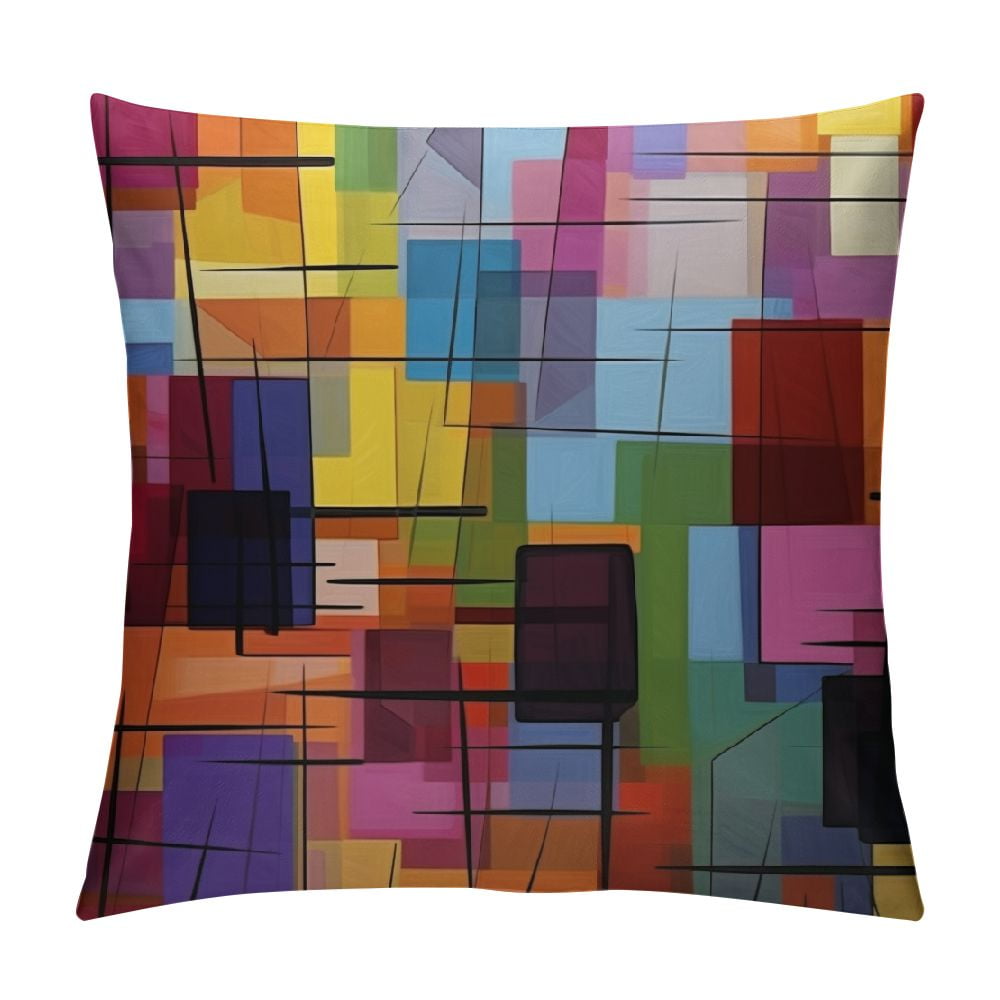 Shiartex Modern Art Throw Pillow Cushion Cover, Rectangular Plane with ...