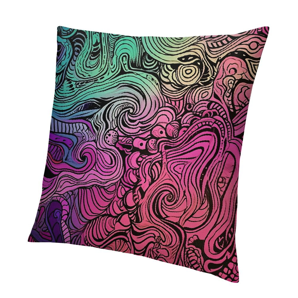 Shiartex Modern Throw Pillow Cushion Cover, Curved Swirled Shapes in ...