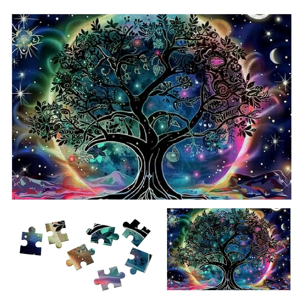 Shiartex Moon Stars Wooden Jigsaw Puzzle for Adults and Kids ...