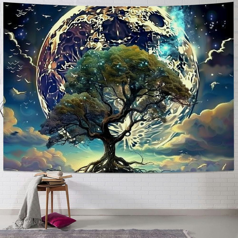 Shiartex Moon Tree of Life Tapestry for Bedroom Space Mountain ...