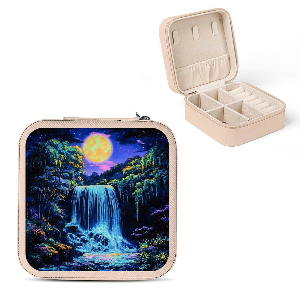 Shiartex Moon Waterfall Detailed Painting Jewelry Organizer Travel Bag ...
